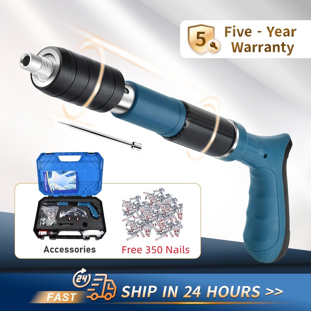 🔥Free 350 Nails+Bag🔥Nail Gun With Rivet 5-Speed Manual Steel Nail ...