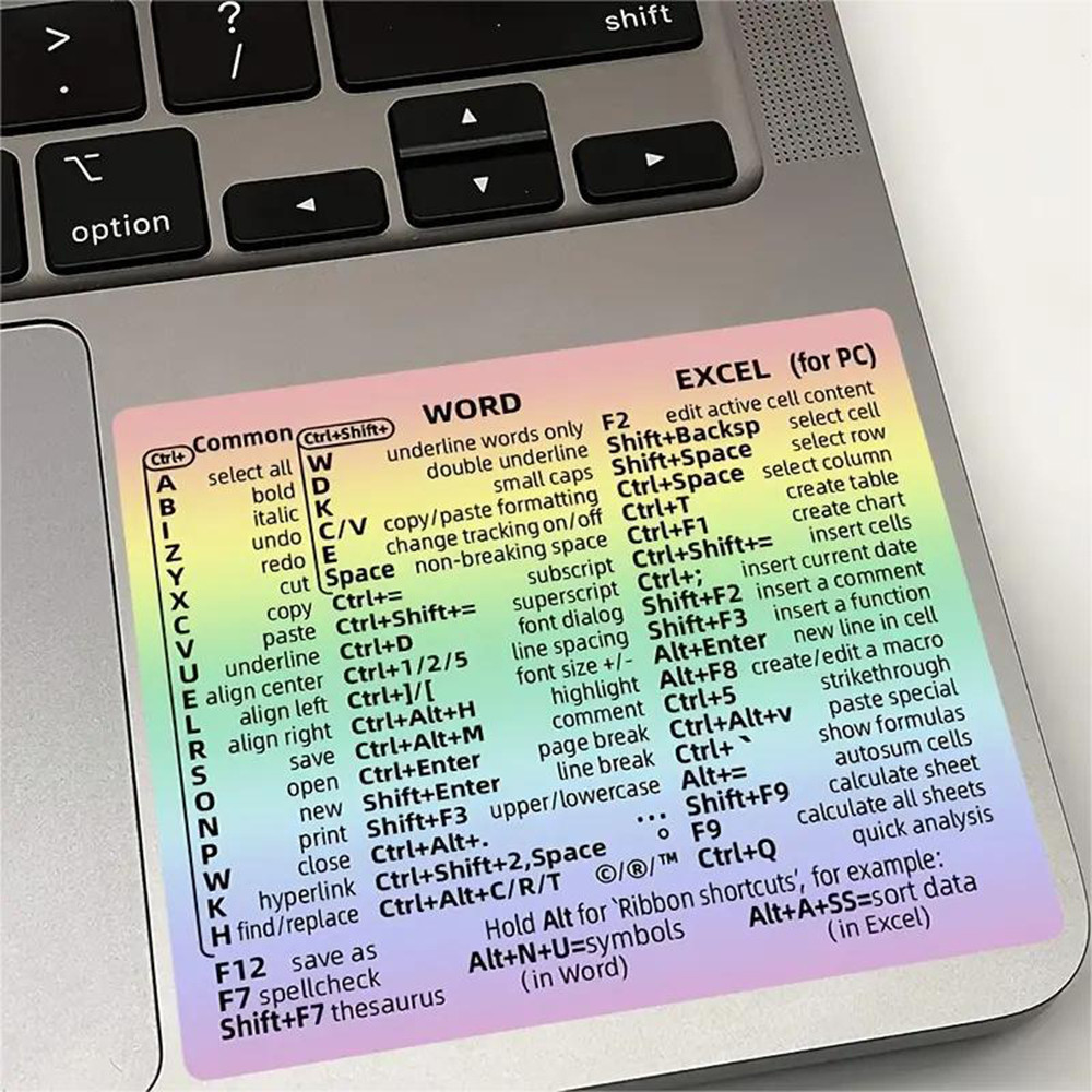 2Pcs Windows/Word Laptop Shortcut Stickers Keyboard Reference Shortcut ...