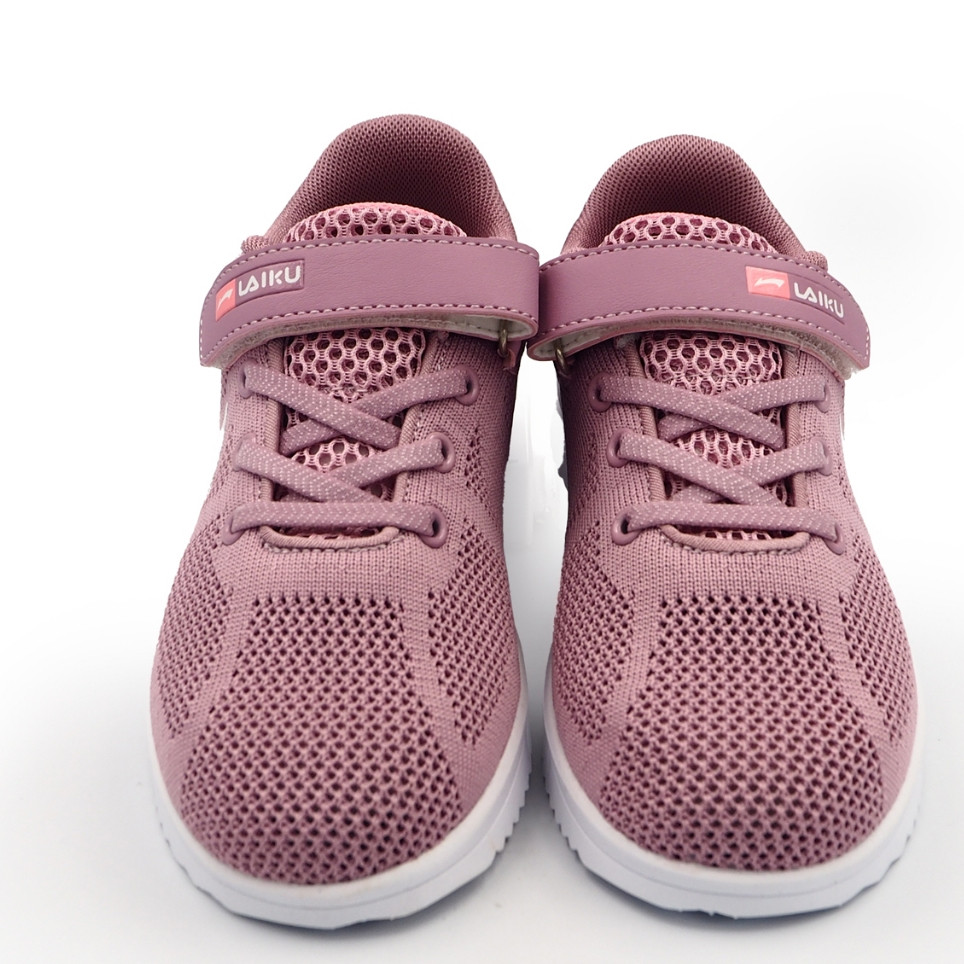 Girl's Fashion Sneakers with A Pink Mesh Upper, Eva Outsole, Lace-Up ...