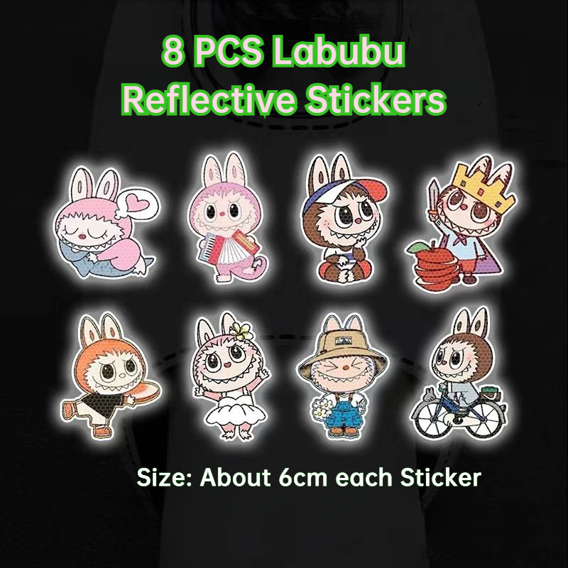 Labubu Diamond Level Reflective Sticker Warning Sticker Cover Scratches ...