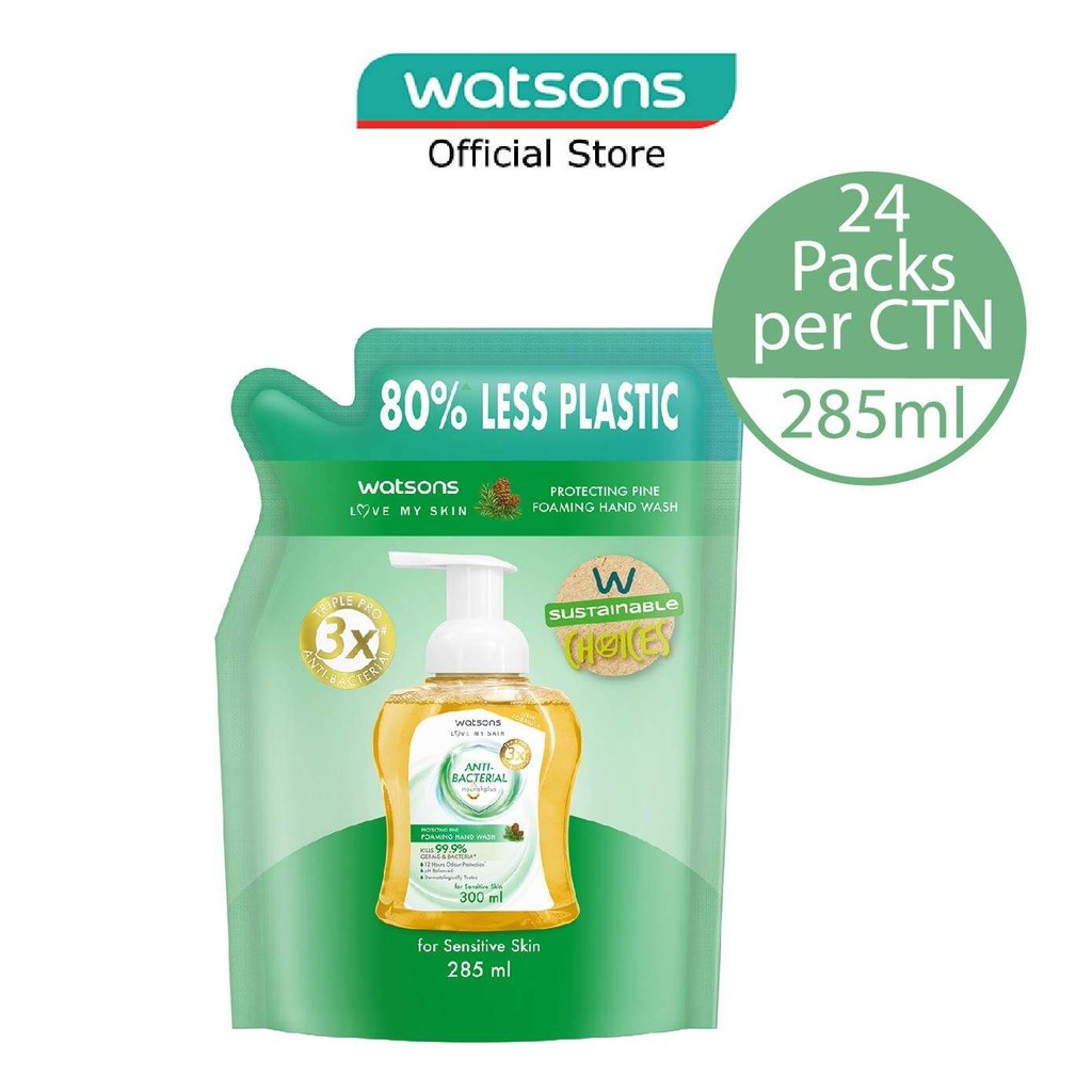 WATSONS Anti-Bacterial Protecting Pine Foaming Hand Wash Refill Pack ...