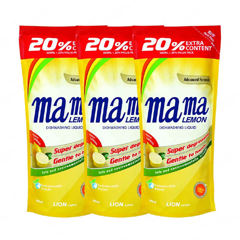 Mama Lemon Dishwashing Liquid Refill 3x600ml | Shopee Singapore