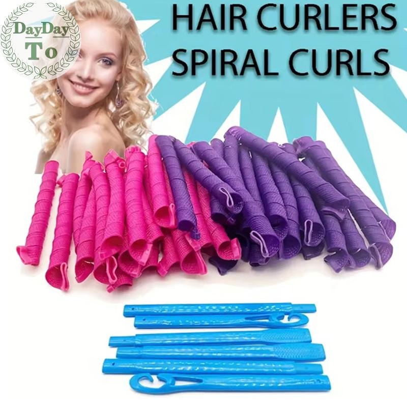 DayDayTo Heatless Hair Curlers Set Create Bouncy Spiral Curls Without ...