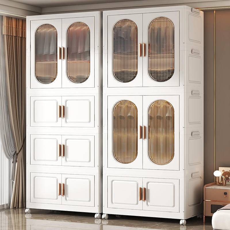 Nehem - Extra large Children's wardrobe, foldable wardrobe with swivel ...