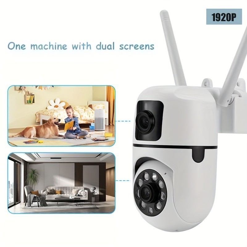Dual Lens Dual Screen Camera Suitable For Home Safety, 1920P Wireless ...