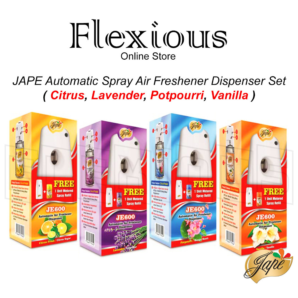 JAPE Automatic Spray Air Freshener Dispenser Set ( Citrus ), ( Lavender ...
