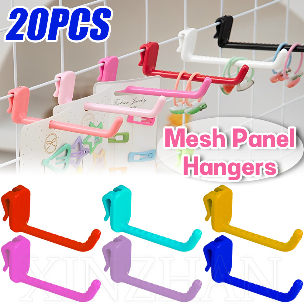 10/20Pcs Metal Mesh Panel Hangers - Multi-Color, Durable, Plastic ...