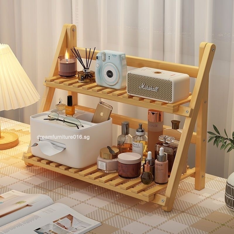 Bamboo Desktop Ladder Display Stand Storage Rack Plant Rack Organizing ...