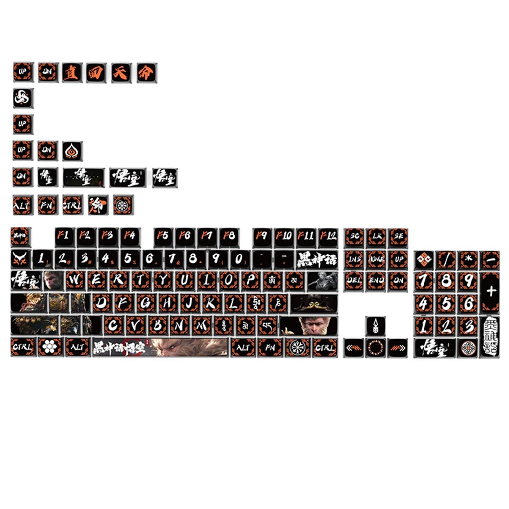 Black Myth WuKong Keycaps Set Creative Monkey King Keycaps Classic ...