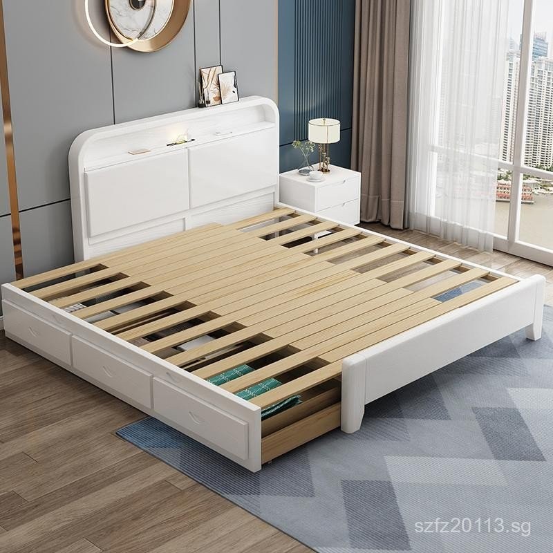 Splicing Bed Mother and Child Pull-out Bed Trundle Bed Solid Wood Bed ...