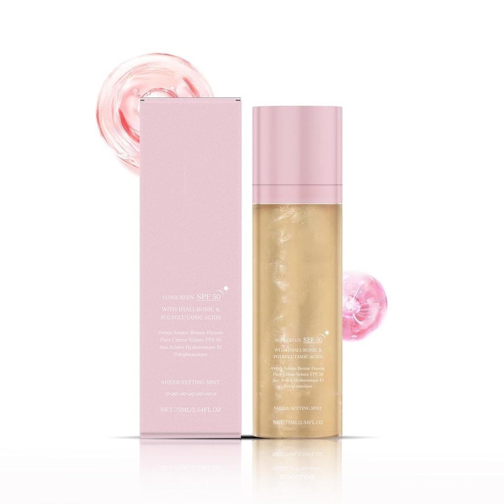Sheer Setting Mist Sunscreen SPF 50 - Hydrating Glow Mist with ...