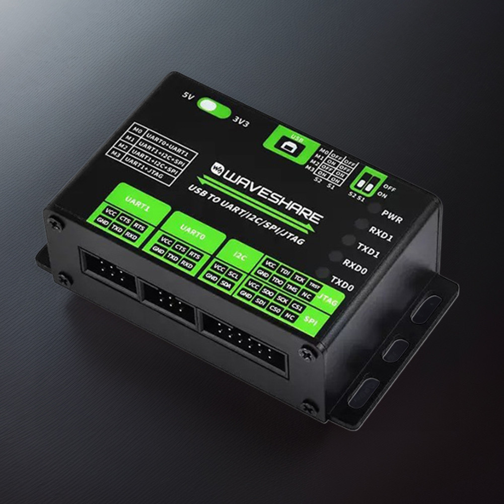 USB To UART/I2C/SPI/JTAG Adapter Converter 3.3V/5V USB To 1-ch UART + 1-ch I2C + 1-ch SPI ...