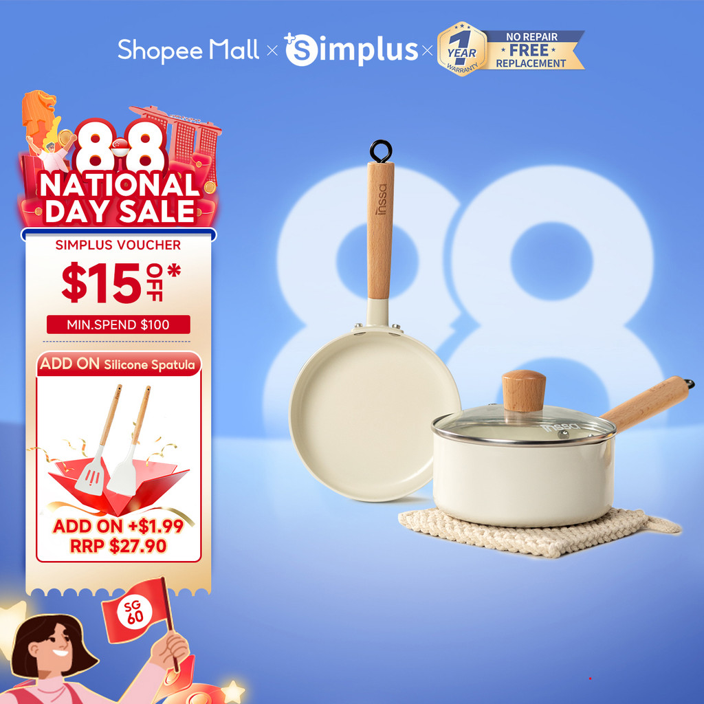 Inssa 3pcs Cookware Set丨16cm Frying Pan 16cm Saucepan丨Tempered Glass ...