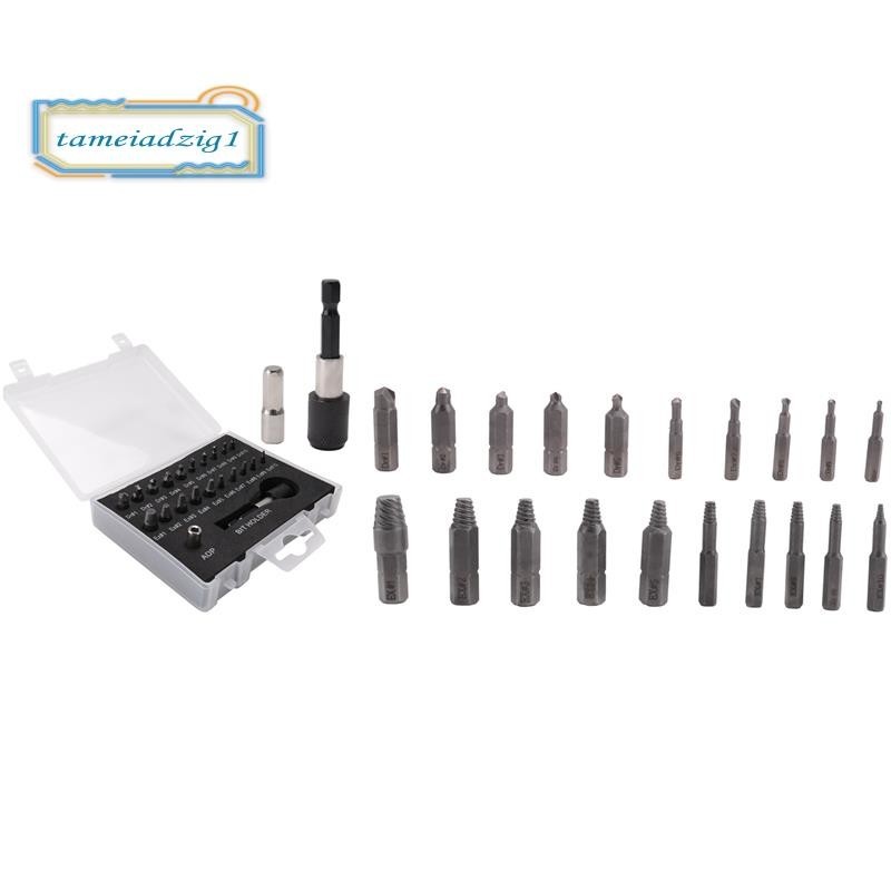 Damaged Screw Extractor Set,22 PCS Stripped Screw Extractor Kit, HSS ...