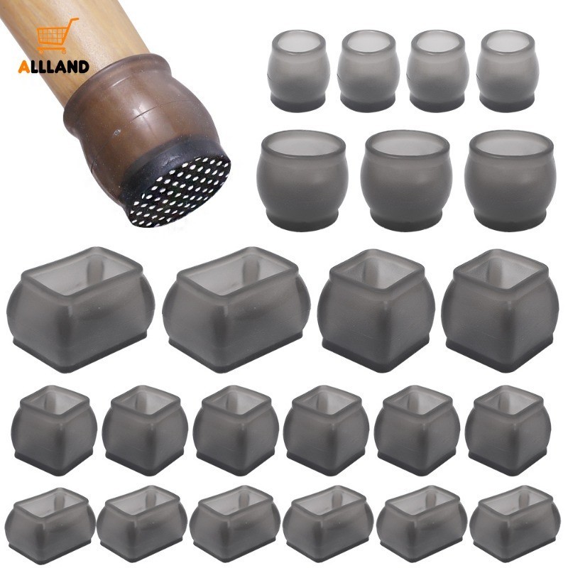 4/8 Pcs Transparent Table Chair Leg Protectors Caps - Round Square ...