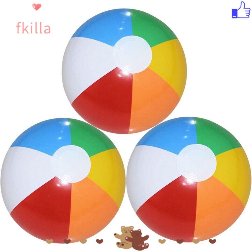 FKILLA Inflatable Beach Ball, Big 30cm Rainbow Beach Ball, Swimming ...