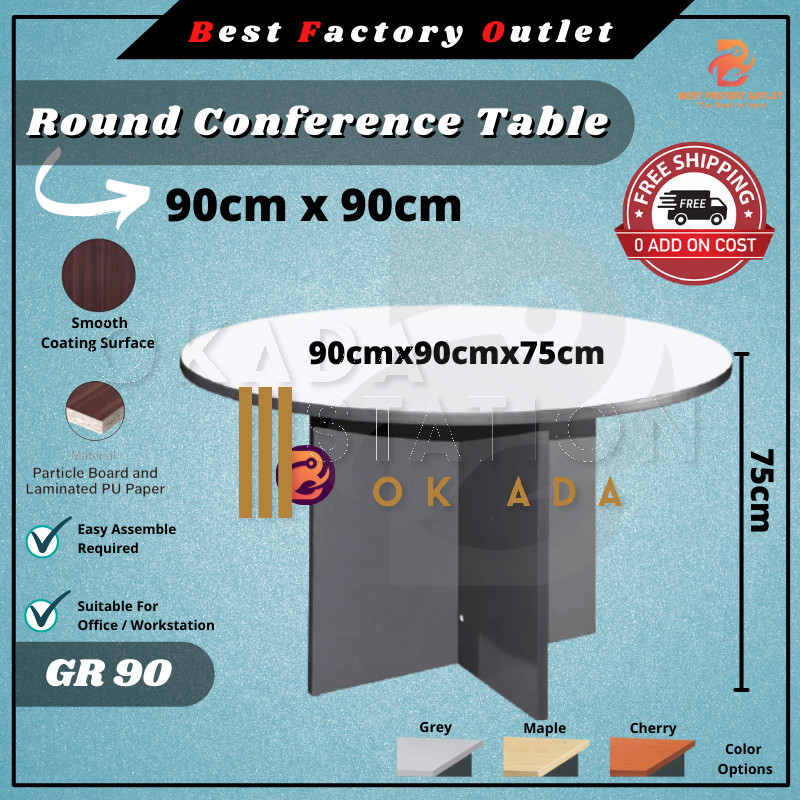 GR 90 Round Meeting Table / 900w / Meja Belajar / Study Table Desk ...