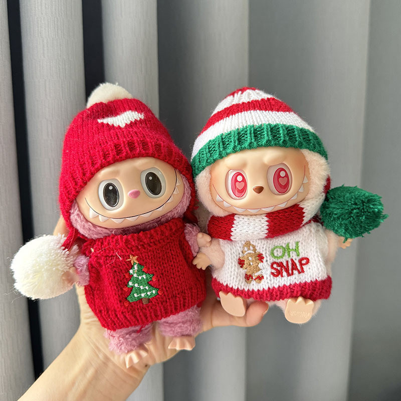 Labubu Christmas Clothes Shirt Hat For Labubu V1 And Labubu V2 Children ...