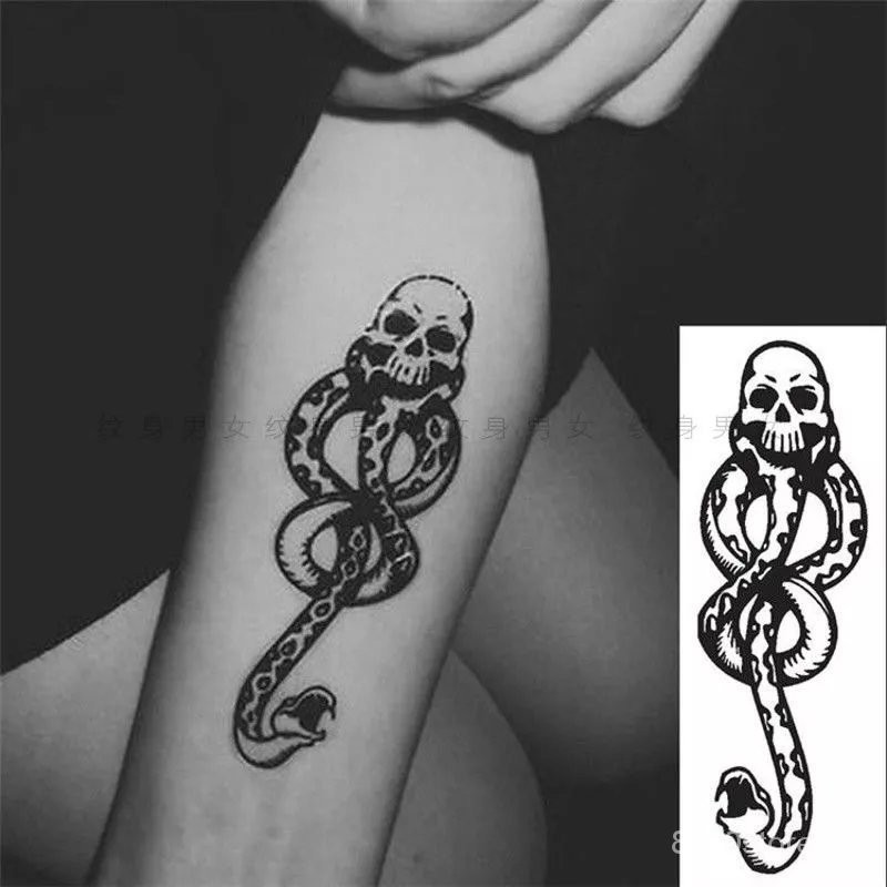 Fruit Juice Voldemort Death Eater Snake Stick Tattoo Sticker Dark Arm ...
