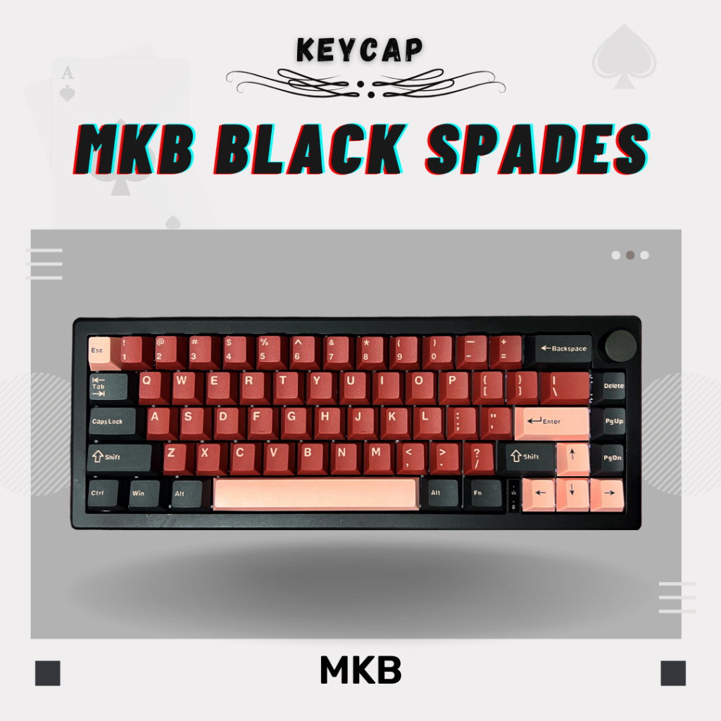 [READY STOCK] MKB Black Spades PBT Double Shot Keycap Set for ...