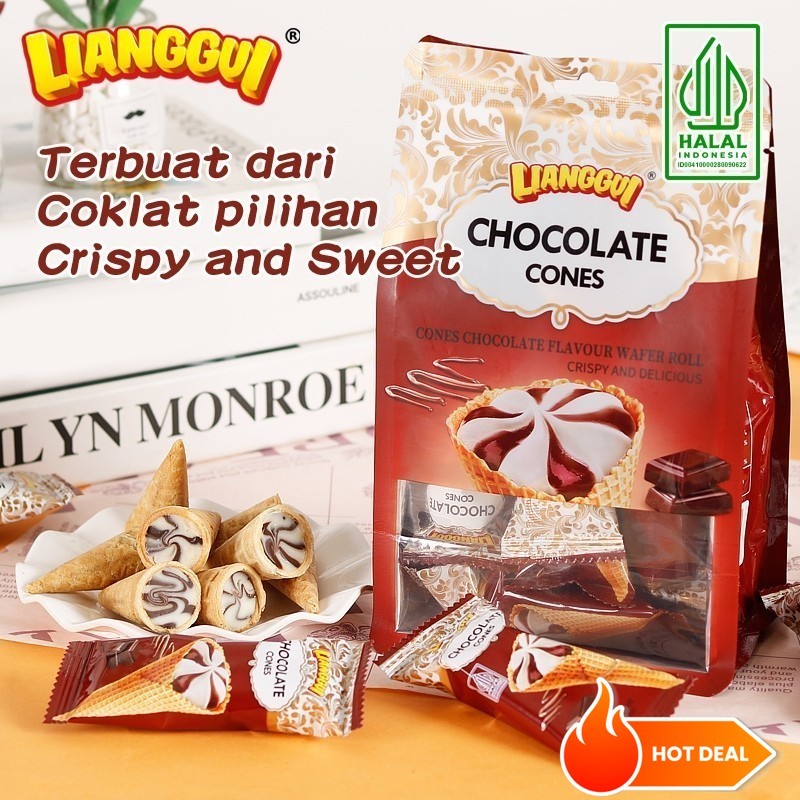 [Hampers/Gift] Lianggui HALAL Chocolate Cones Vanilla STRAWBERRY Crisp ...