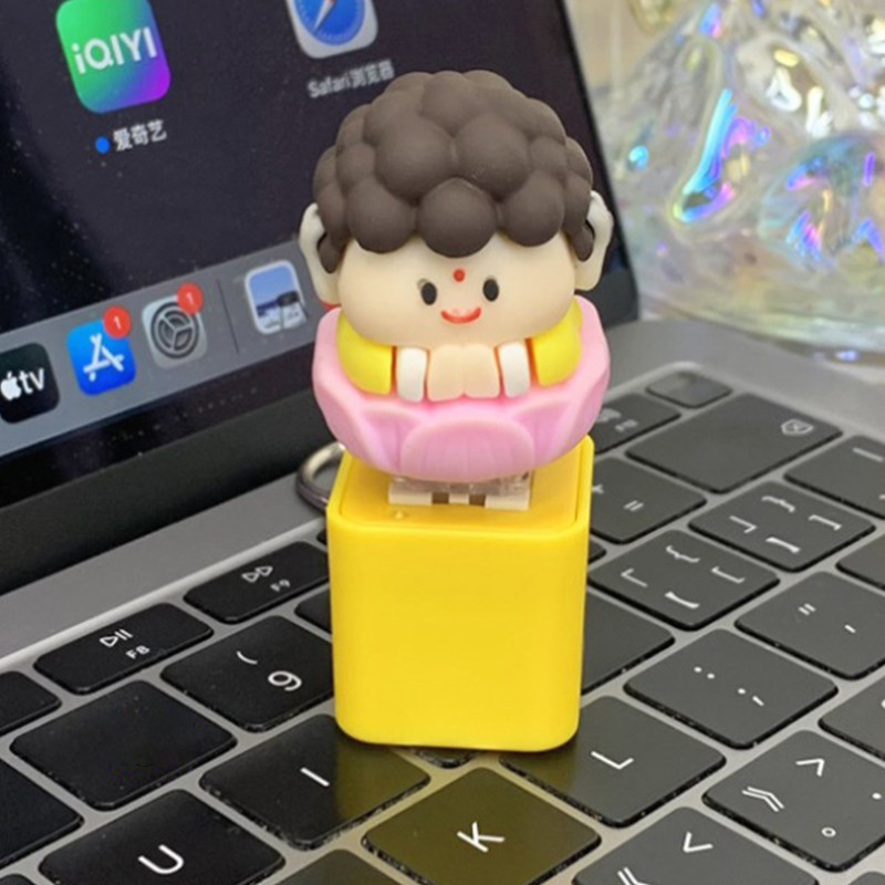 Creative Voiced Key Chain Cute Buddhist Monk Shape KeyChains Kids Toys ...