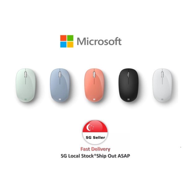 Microsoft - Bluetooth Mouse - (Peach/Mint/Blue) | Shopee Singapore