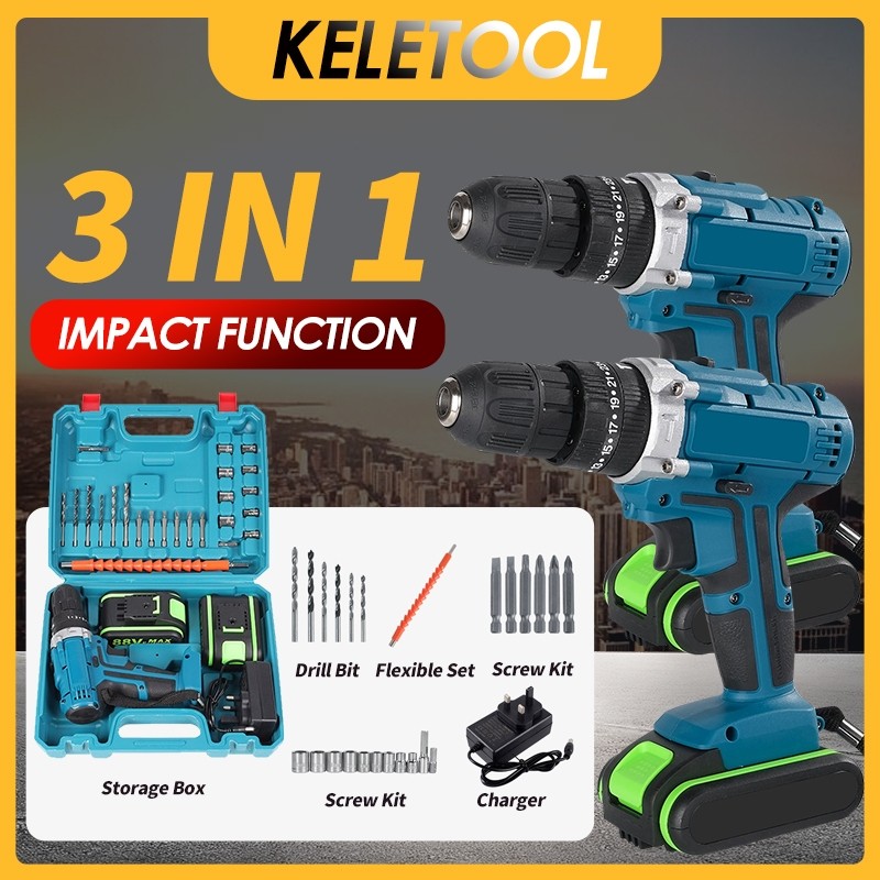 Cordless Rotary Hammer Electric Hand Wall Drilling Machine Impact Power ...