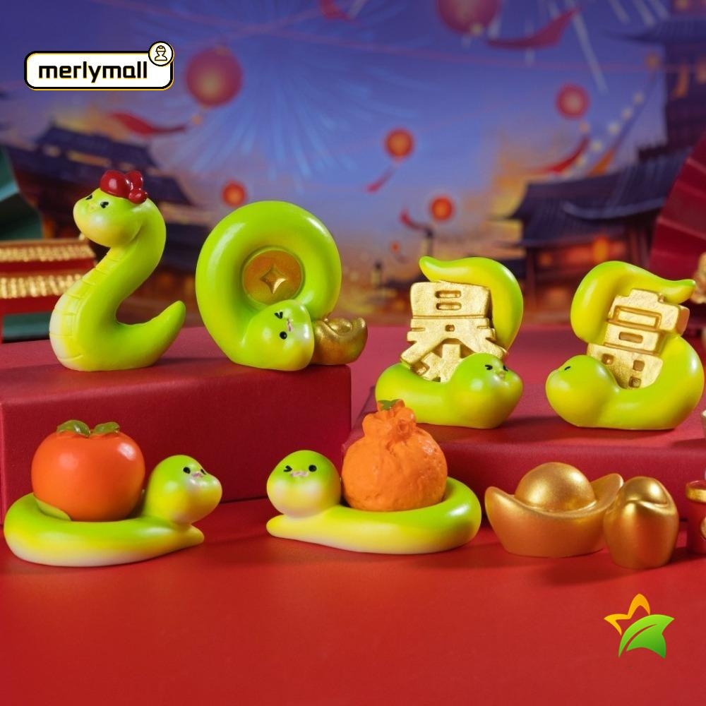 MERLYMALL Micro Snake Mascot, 2025 Year Mini Snake Figures, DIY ...