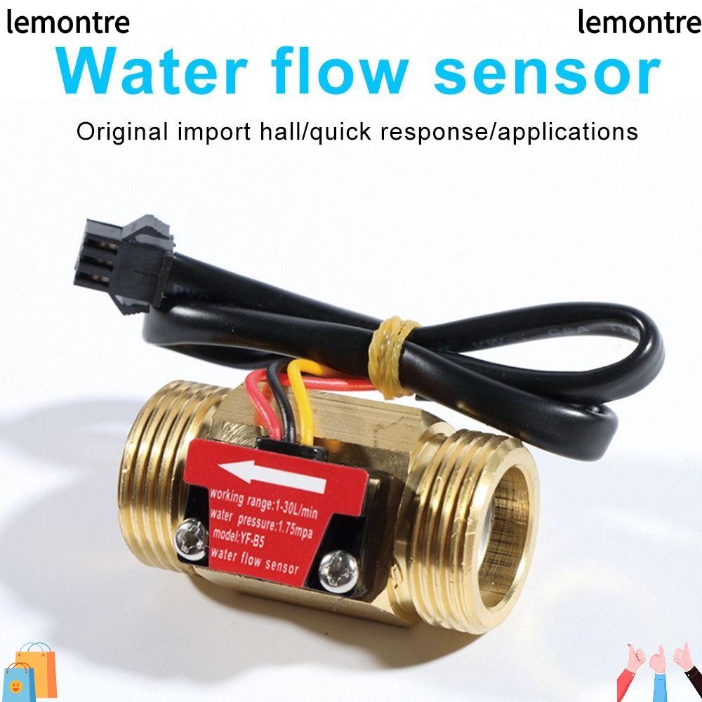 LEMONTRE Hall Effect Water Flow Sensor Professional Male Thread Brass ...
