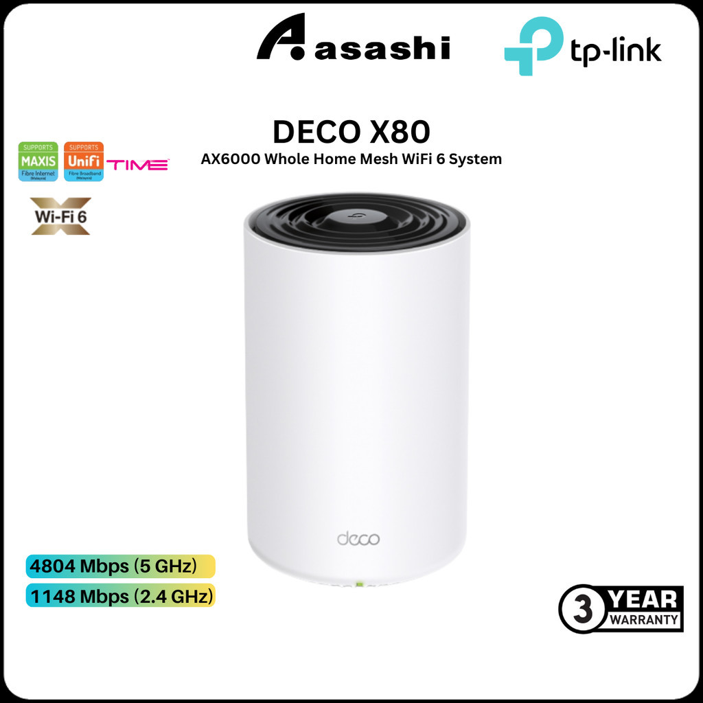 Tp-Link Deco X80 2 Packs / 3 Packs AX6000 Whole Home Mesh WiFi 6 System ...