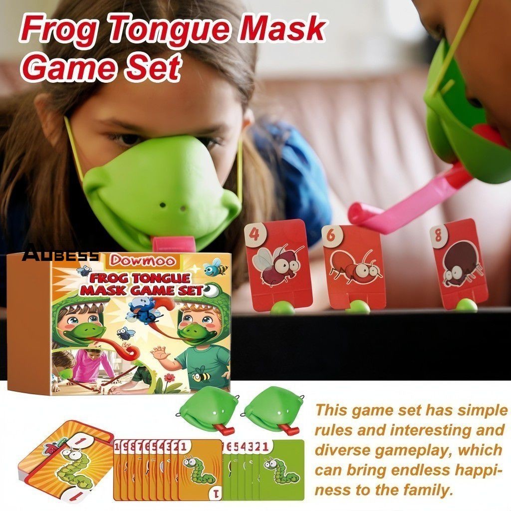 Funny Lizards Mask Toy,frog Tongue-sticking Same Two-player Card Game ...
