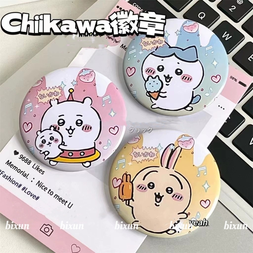 3 Pcs/set Cartoon Chiikawa Badge Cute Hachiware Usagi Tinplate Brooch ...
