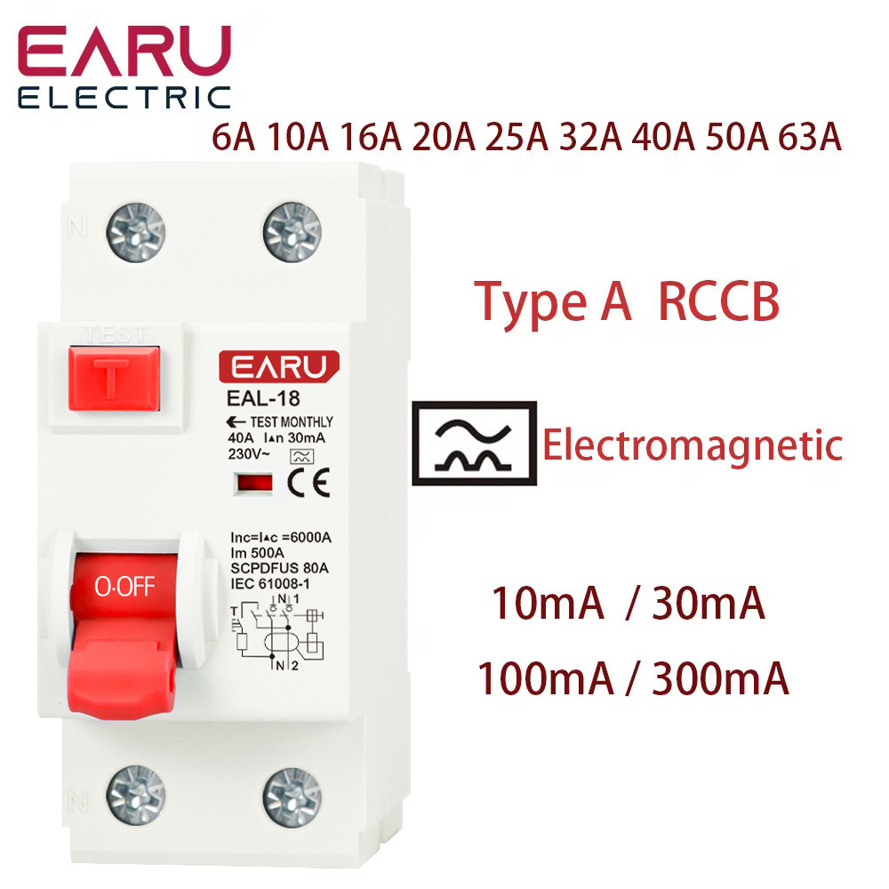 2P 32A 10/30/100/300mA Type A RCCB RCD ELCB Electromagnetic Residual ...