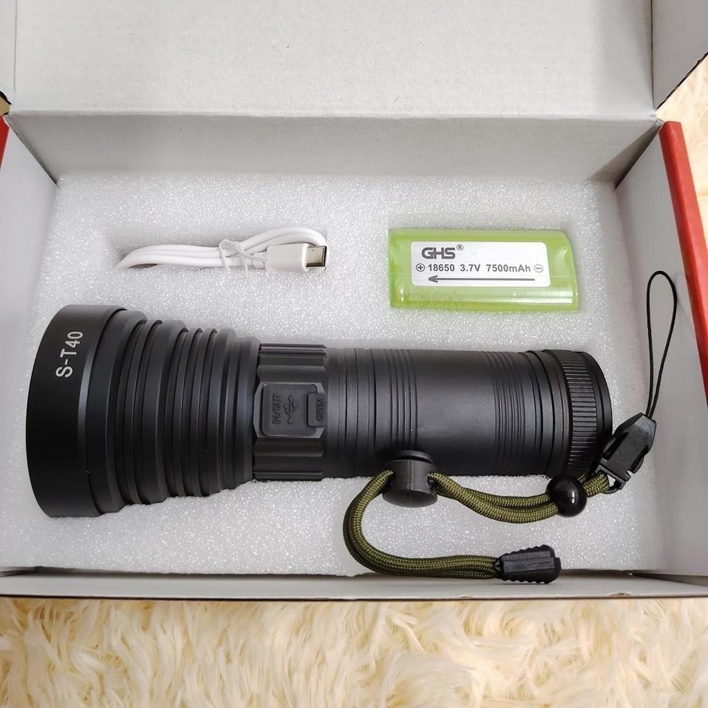 GHS Flash Light S-T40 Rechargeable Torch Type-C Flash Light Water Proof ...