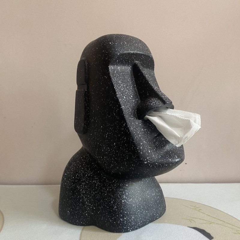 Moai Stone Statue Nostril Paper Extraction Box Funny Good-looking ...