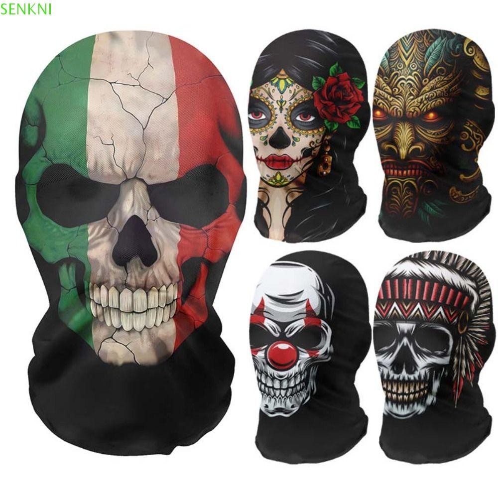 SENKNI 3D Seamless Mask, Funny Face Printed Head Scarf 3D Printed Face ...