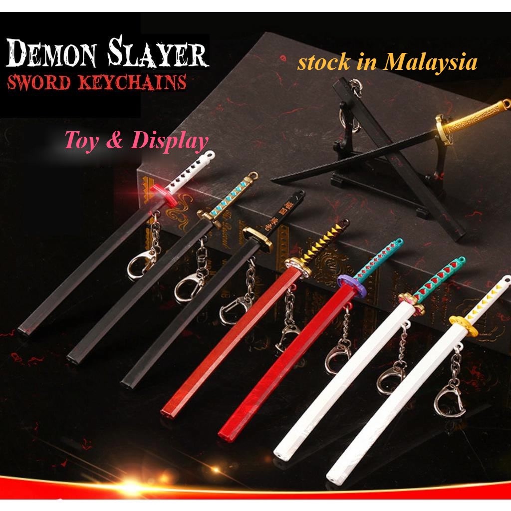 Toys DEMON SLAYER Keychain sword charm cosplay tanjiro rengoku zenitsu ...