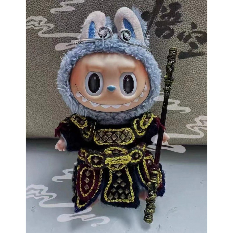 LABUBU POP MART V1 17cmPlush Doll Pendant Doll Clothes Black Myth ...