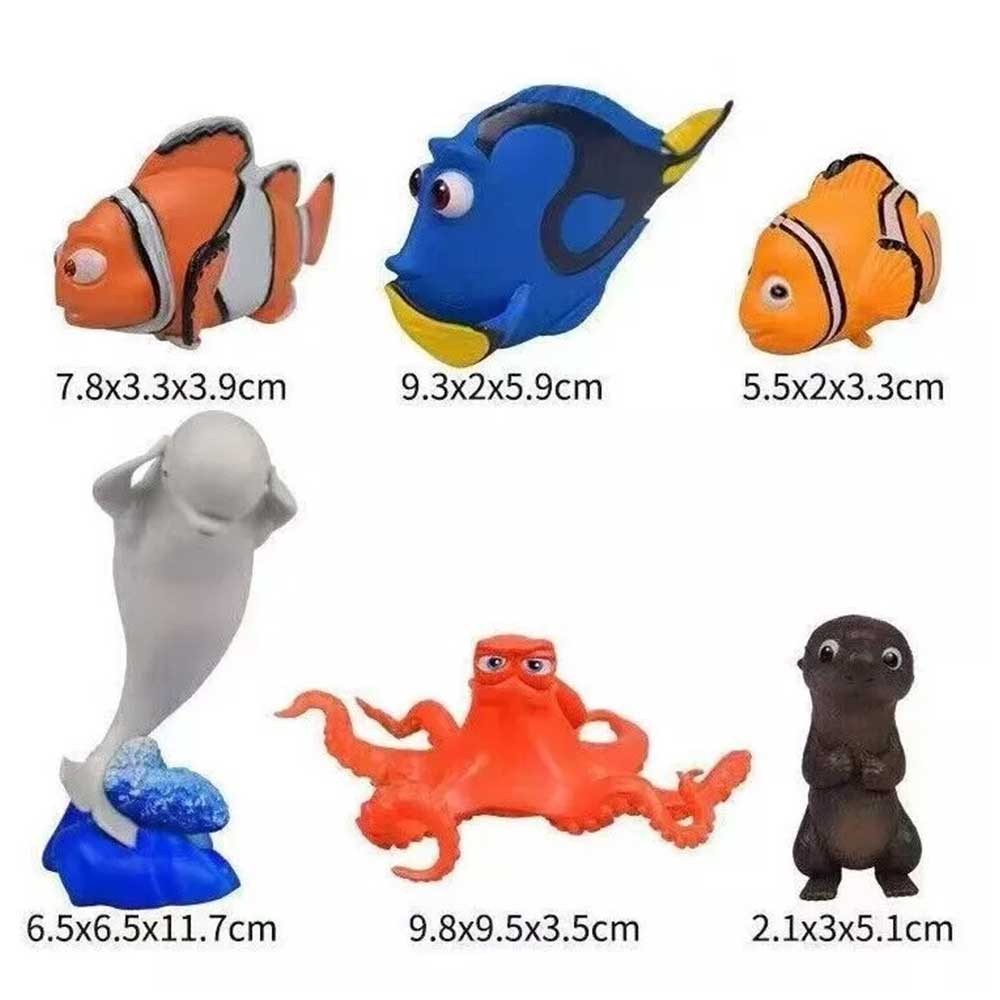 6Pcs Disney Cartoon Finding Nemo Action Figures Marlin Dory Nemo Hank ...