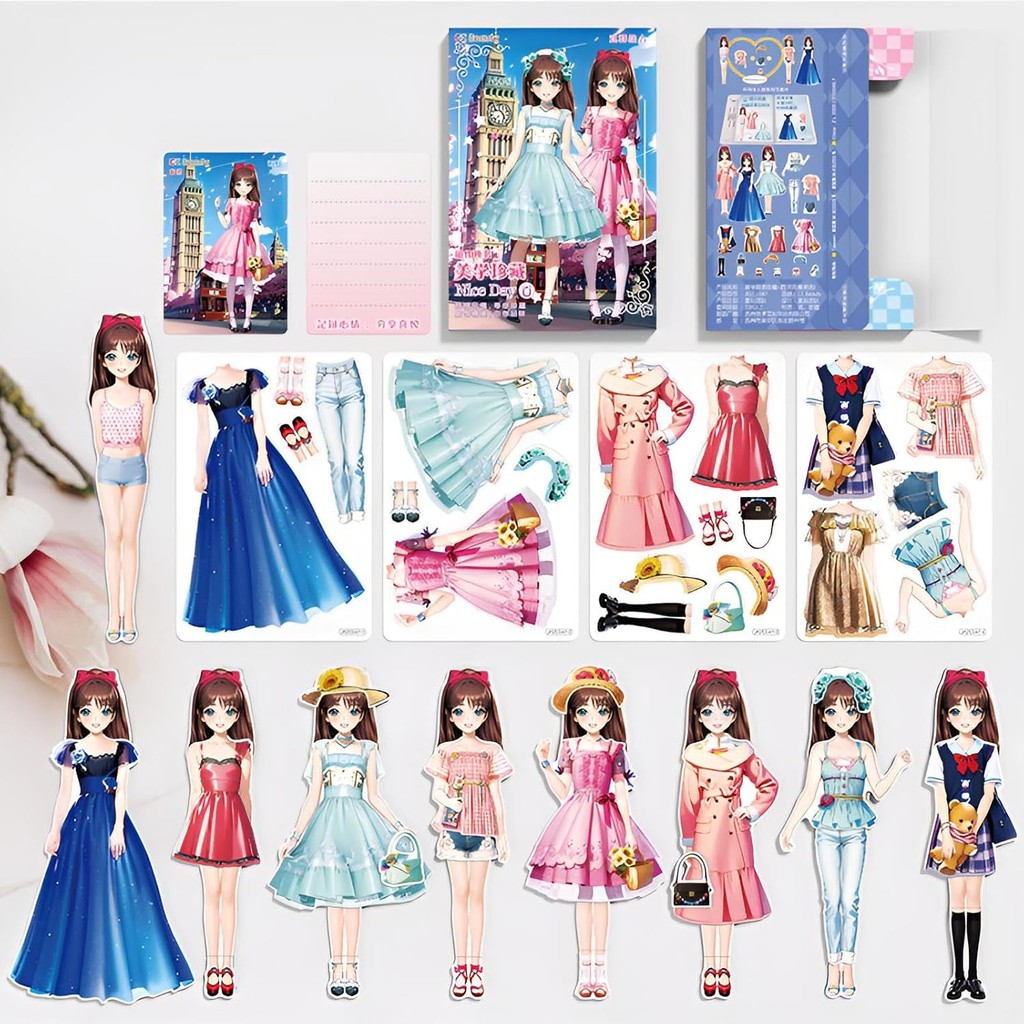 Magnetic Princess Dress Up Paper Doll,Play Travel Playset Toy Magnet ...