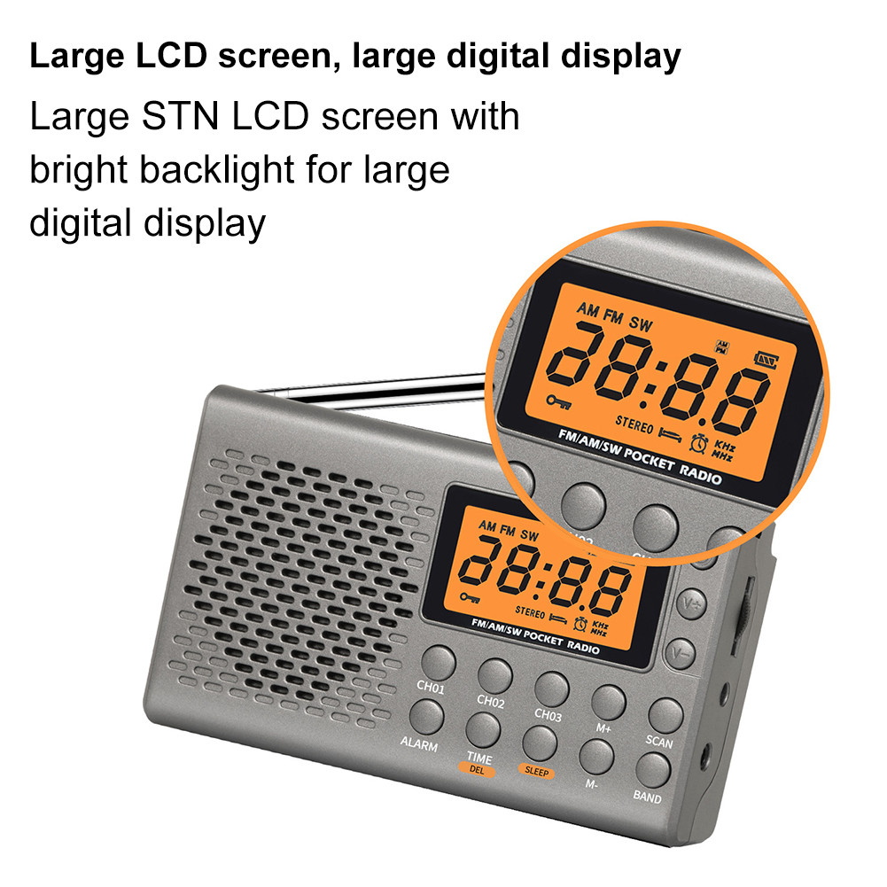 [mmise.sg] AM/FM Shortwave Radio Digital Display Pocket Radio with ...