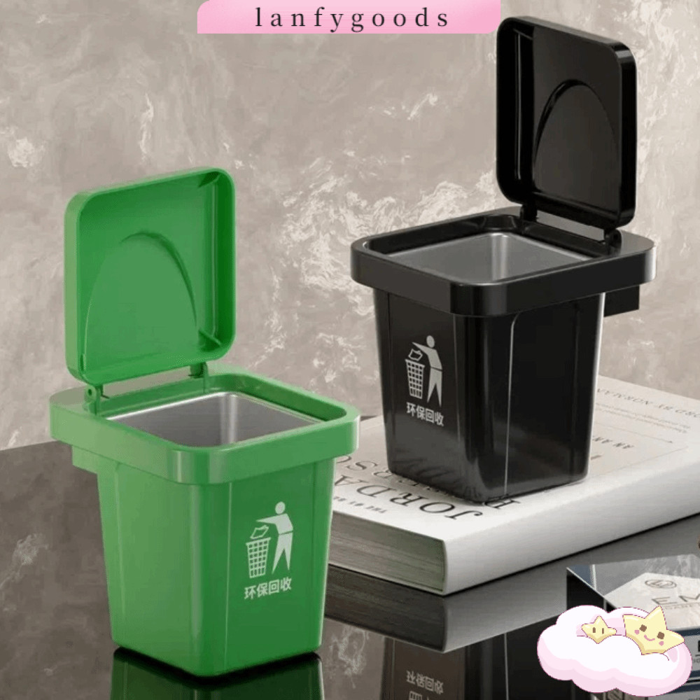 LANFYGOODSS Wall Hanging Trash Can, Punch-free Stainless Steel Wall ...