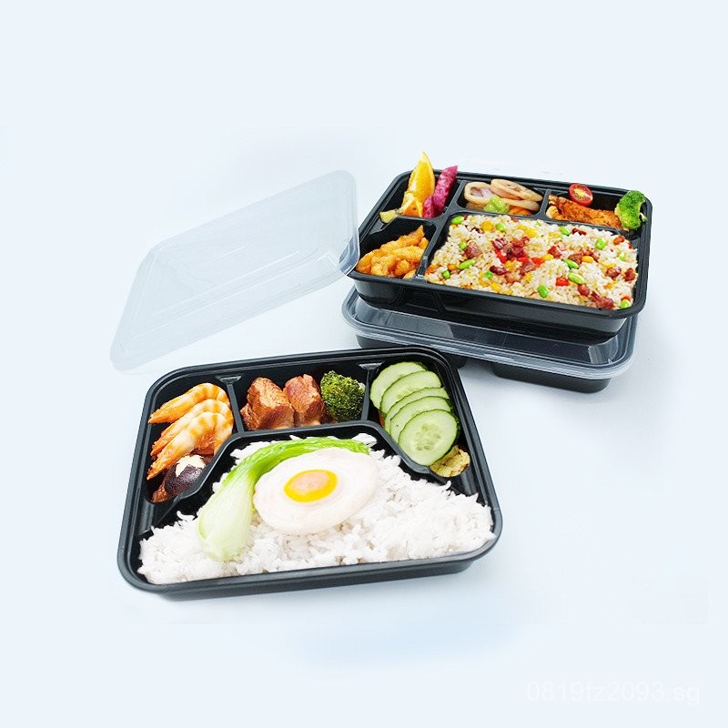 Fast Food Tray Lunch Box Disposable Multi-Compartment Fast Food Box ...