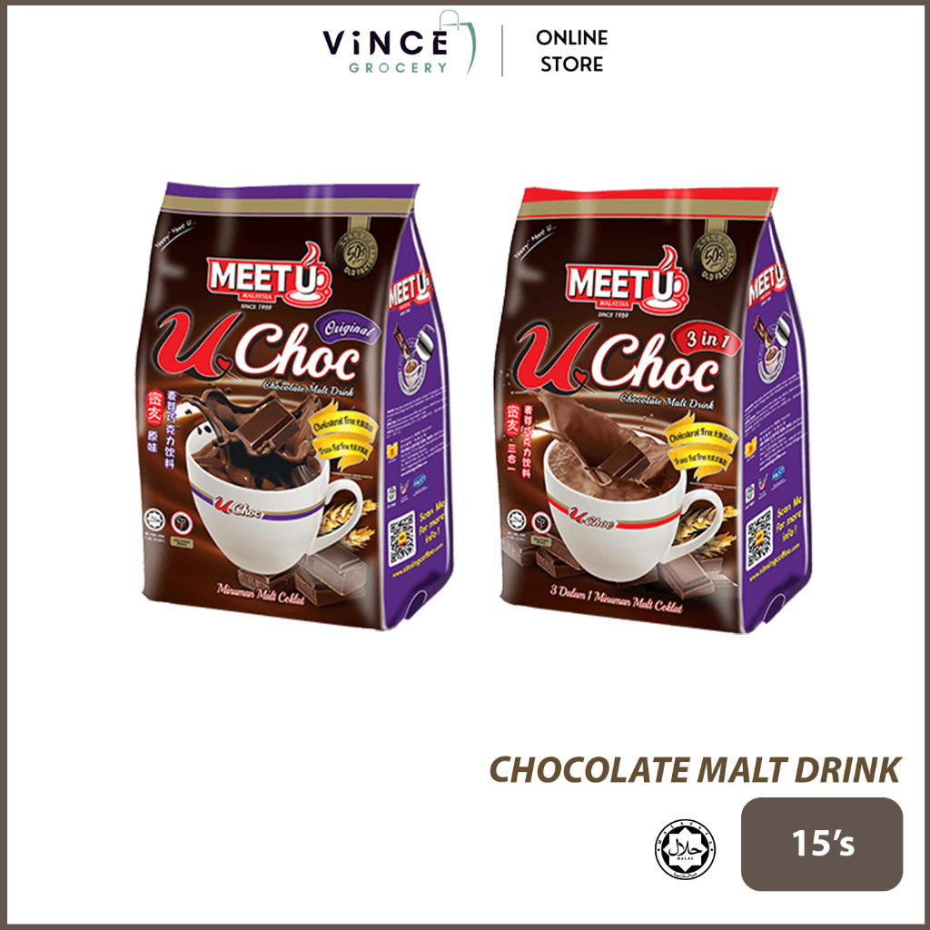 SIN SING MEET U U Choc Chocolate Malt Drink (Original / 3 in 1) | 15's | Shopee Singapore