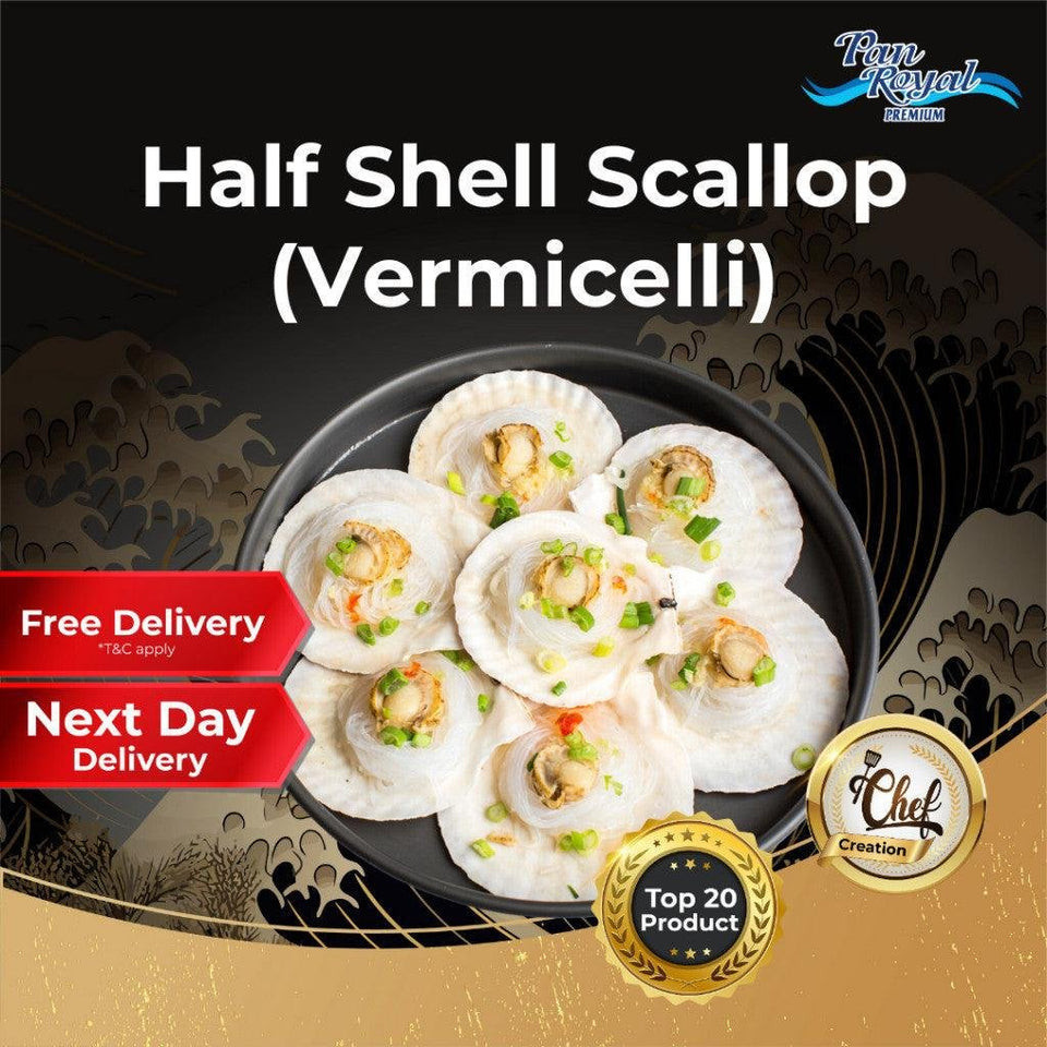 [PAN ROYAL] Frozen Half Shell Scallop with Vermicelli 6 pcs | Shopee ...