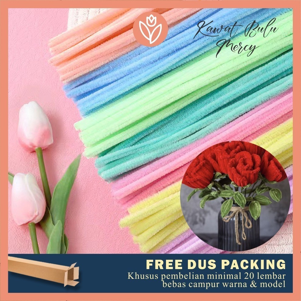 Tulip PAPERIE MERCY Feather Wire PASTEL Color PIPE CLEANER Colorful ...