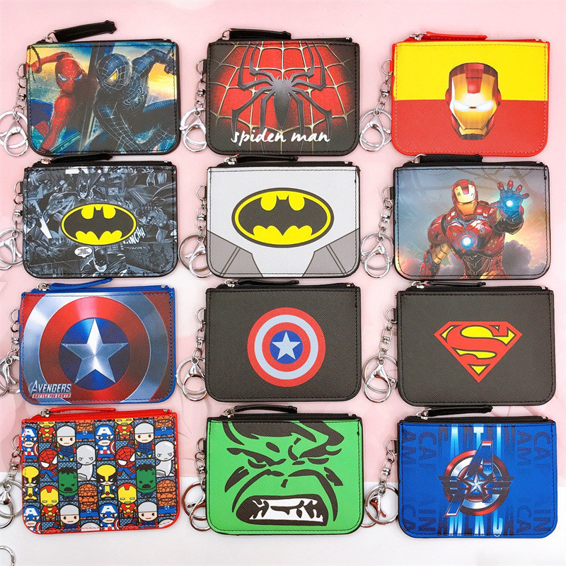 Wallet Marvel Spiderman Coin Purse PU Card Case Avenger Captain America ...