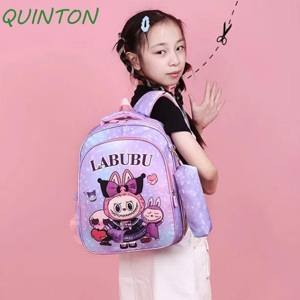 QUINTON Labubu Backpack, Nylon Noctilucent Labubu Daypack, Cute ...