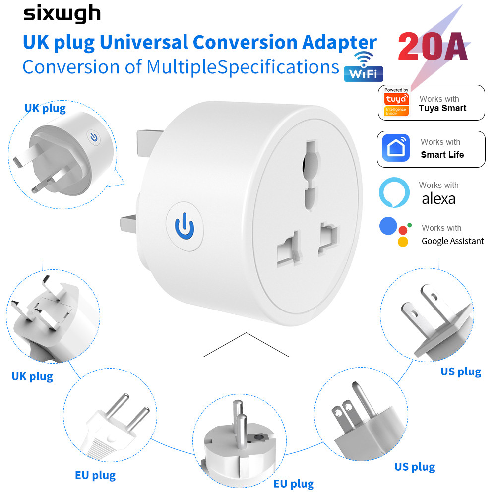 Tuya WiFi Smart plug Smart Socket U K Universal Converter Support Smart ...